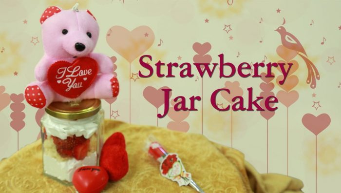 Strawberry Jar Cake - Valentines day i.e. celebration time.